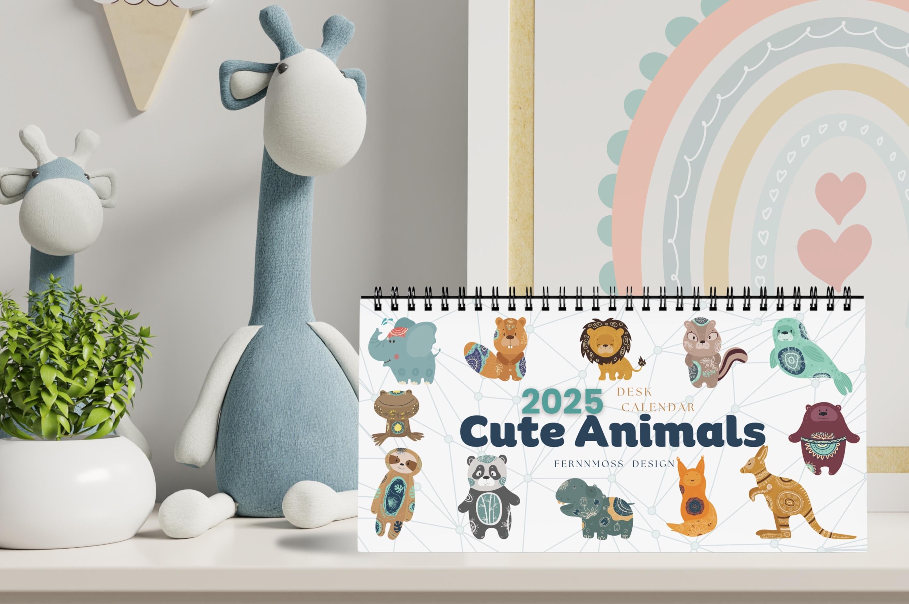 2025 Cute Jungle Animal Desk Calendar and Planner, Cute Calendar for ...