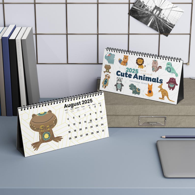 2025 Cute Jungle Animal Desk Calendar and Planner, Cute Calendar for ...