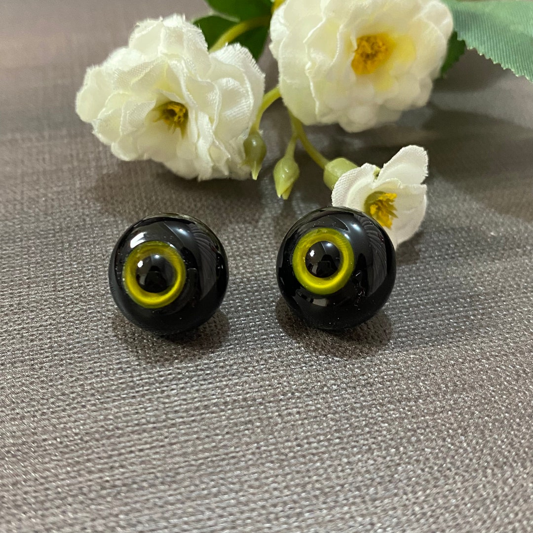 Unique Black and Yellow Eye, Cat Eye Glass Eyes, BJD Doll Eyes, Custom ...