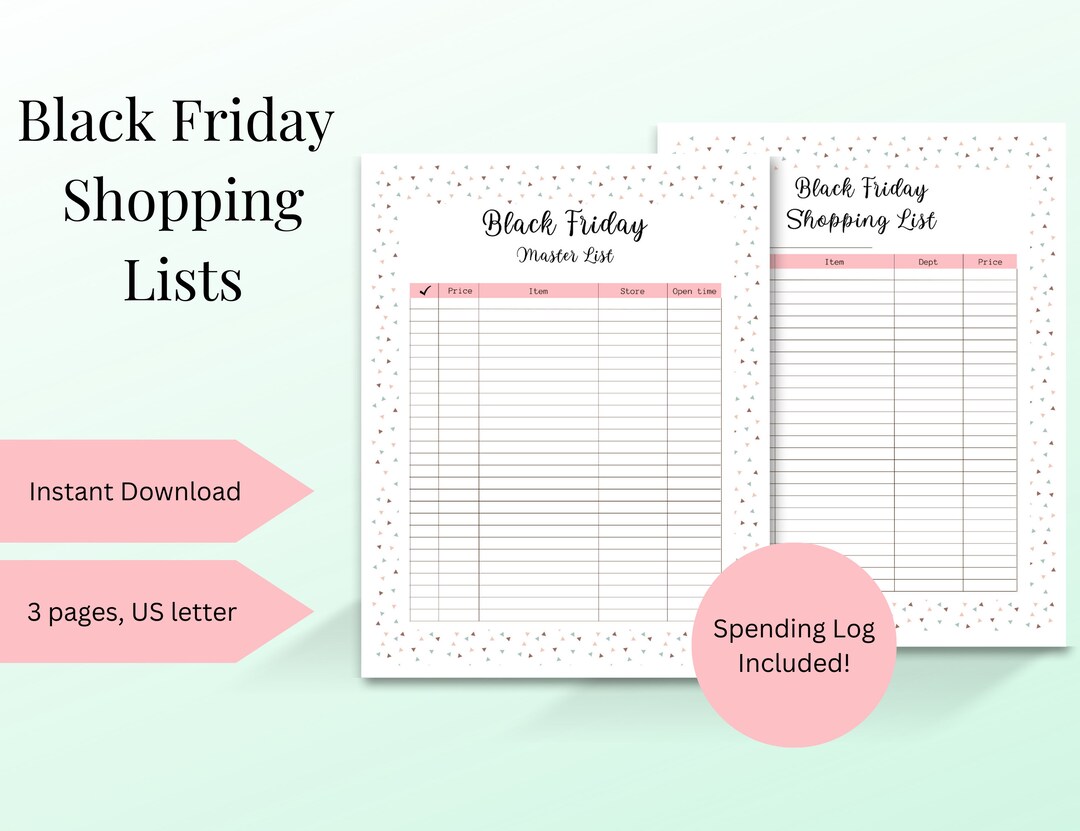 Black Friday Shopping List to Organize Your Shopping Trips, Printable ...