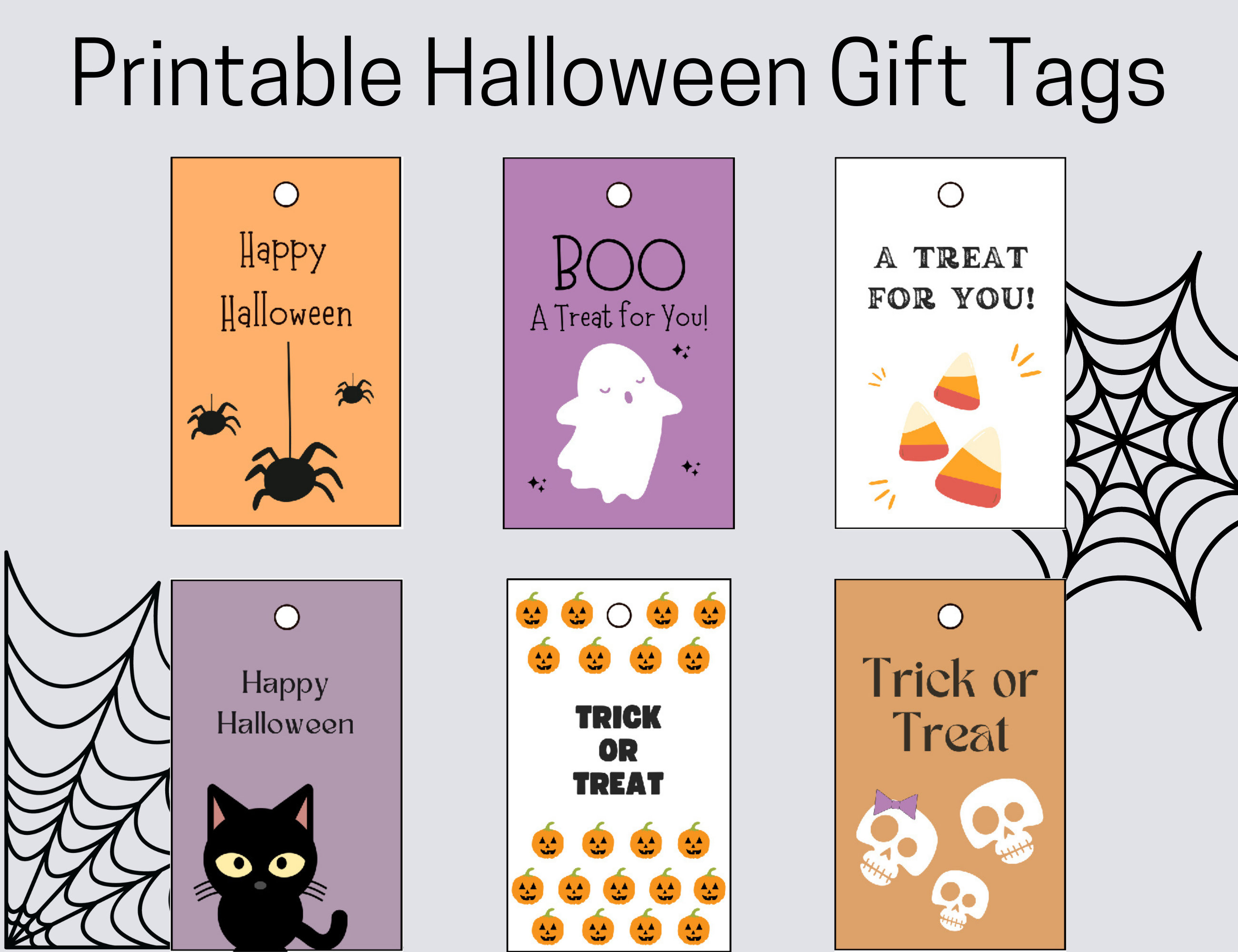 Halloween Gift Tags, Favor Bag Label, Trick or Treat Tag, Boo Gift Tags ...