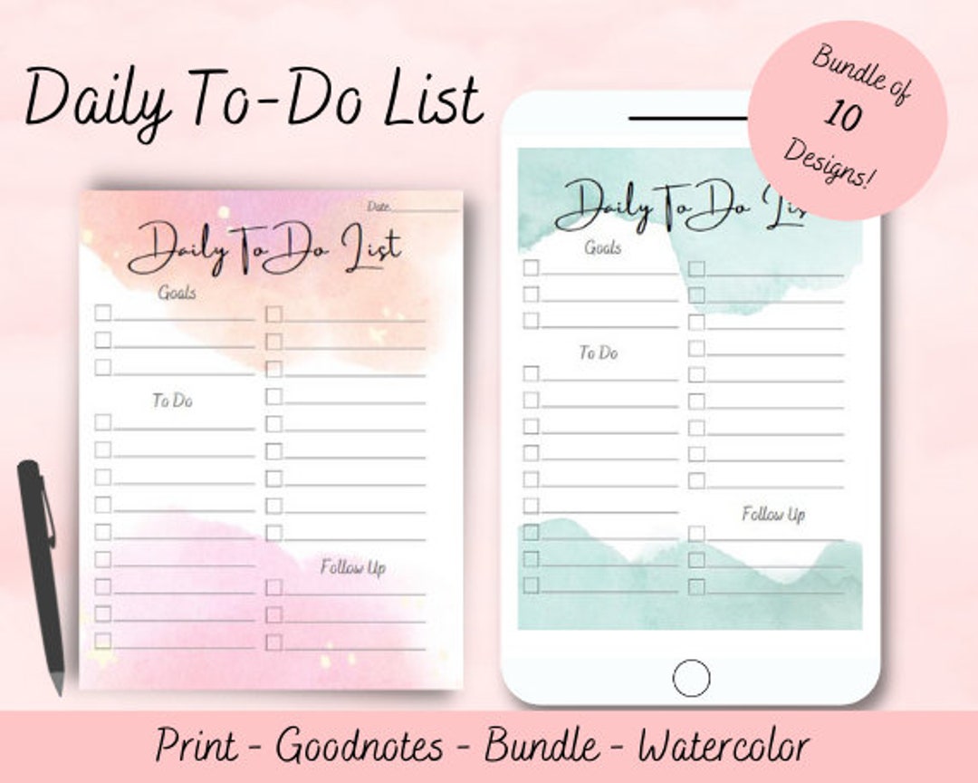 Printable Daily To-do List Template – Minimalist Digital Planner Page ...
