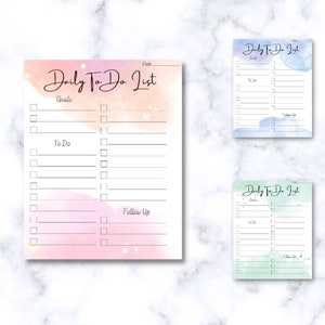 Daily to Do List, Watercolor, Printable to Do List, Goodnotes Daily ...