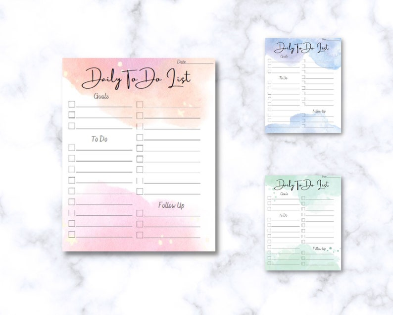 Daily to Do List, Watercolor, Printable to Do List, Goodnotes Daily ...