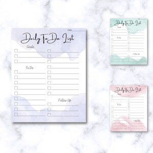 Daily to Do List, Watercolor, Printable to Do List, Goodnotes Daily ...