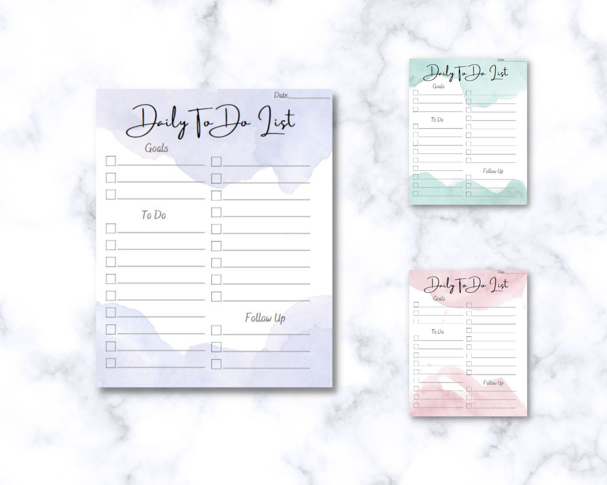 Daily to Do List, Watercolor, Printable to Do List, Goodnotes Daily ...