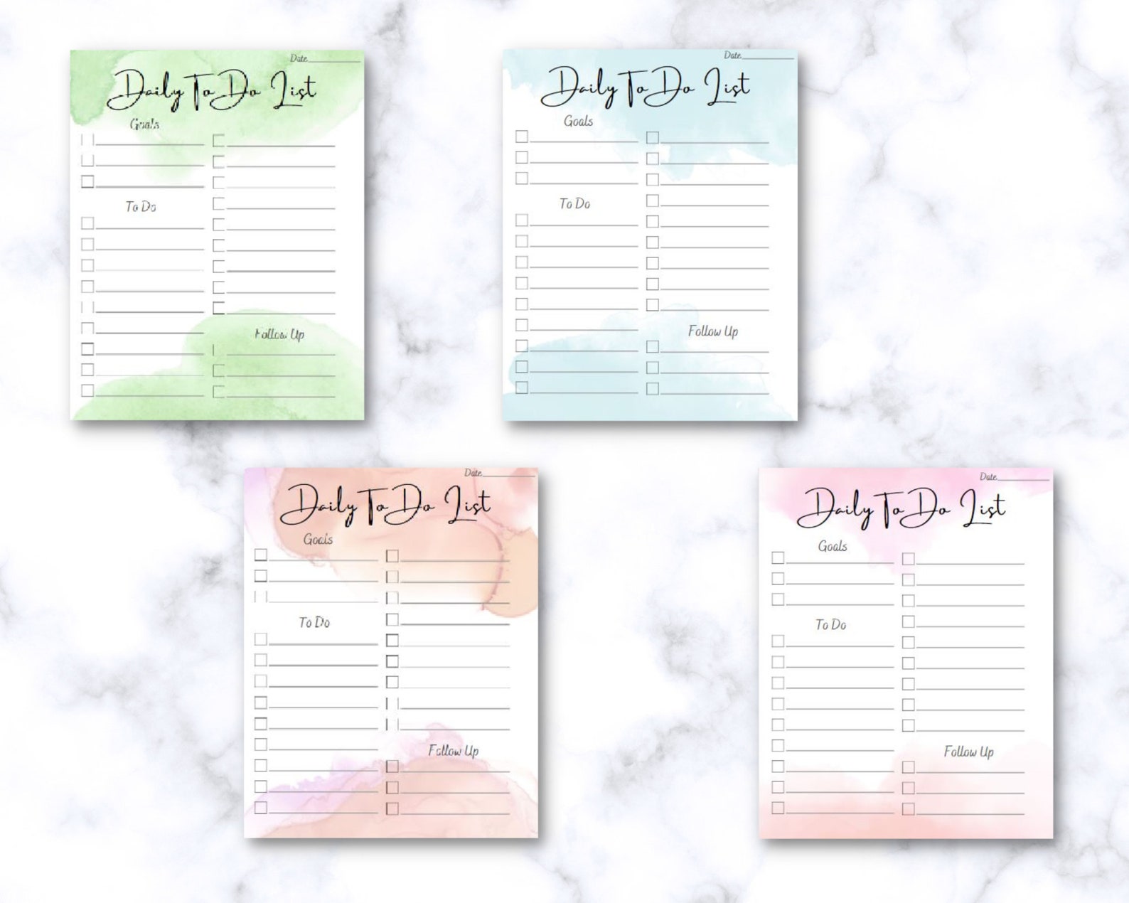 Daily to Do List, Watercolor, Printable to Do List, Goodnotes Daily ...