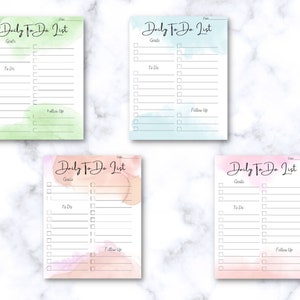 Daily to Do List, Watercolor, Printable to Do List, Goodnotes Daily ...
