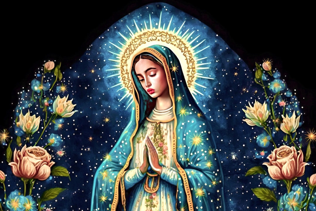 Our Lady of Guadalupe 5x7 Altar Print, Vintage Style Mother Mary ...
