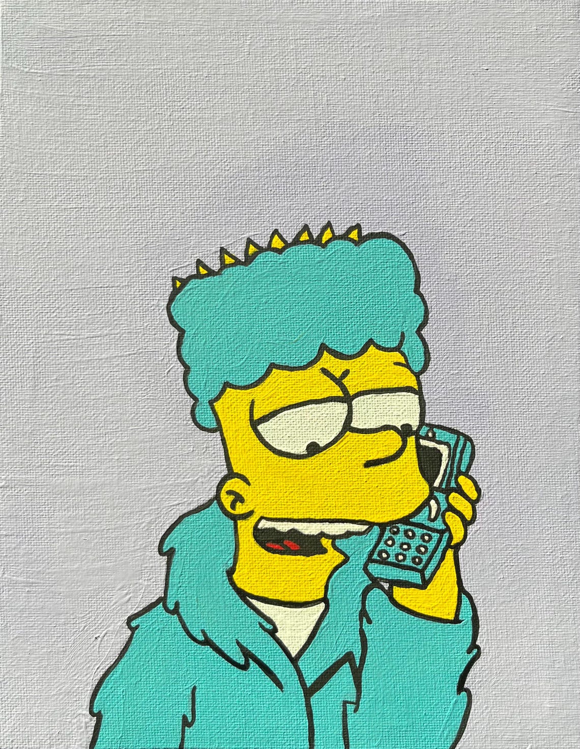 Bart Simpson on the Phone Acrylic Painting 8x10 - Etsy