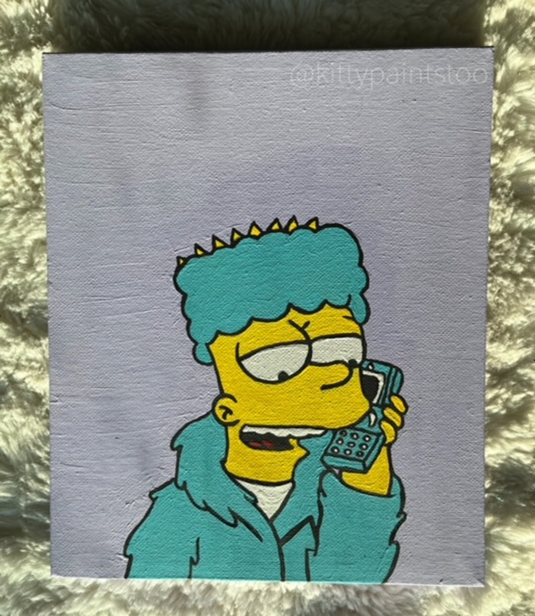 Bart Simpson on the Phone Acrylic Painting 8x10 - Etsy