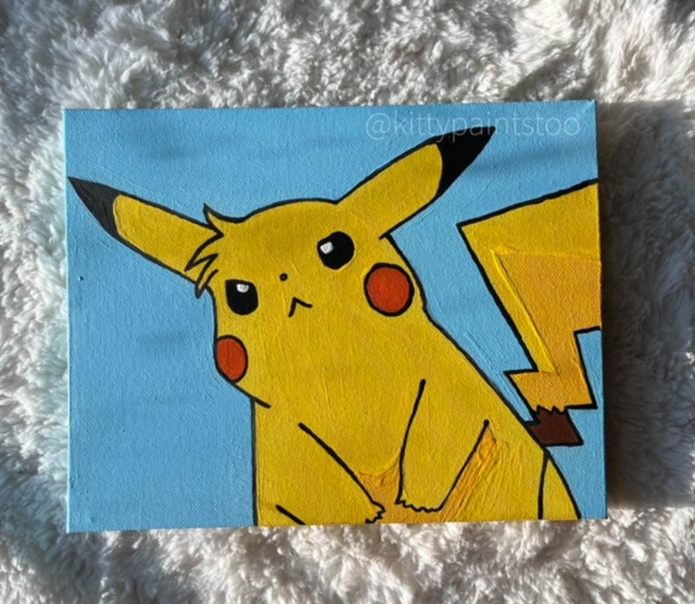 Pikachu Acrylic Painting 8x10 - Etsy