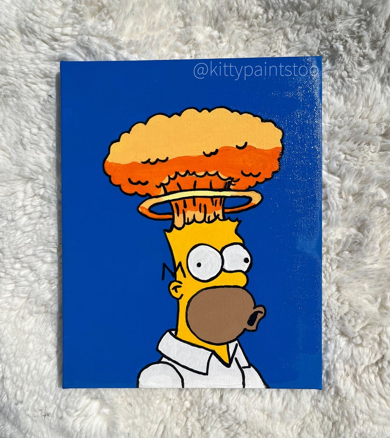 Homer Simpson Acrylic Painting 8x10 - Etsy