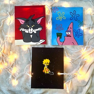 Custom Cartoon Acrylic Painting 8x10 - Etsy
