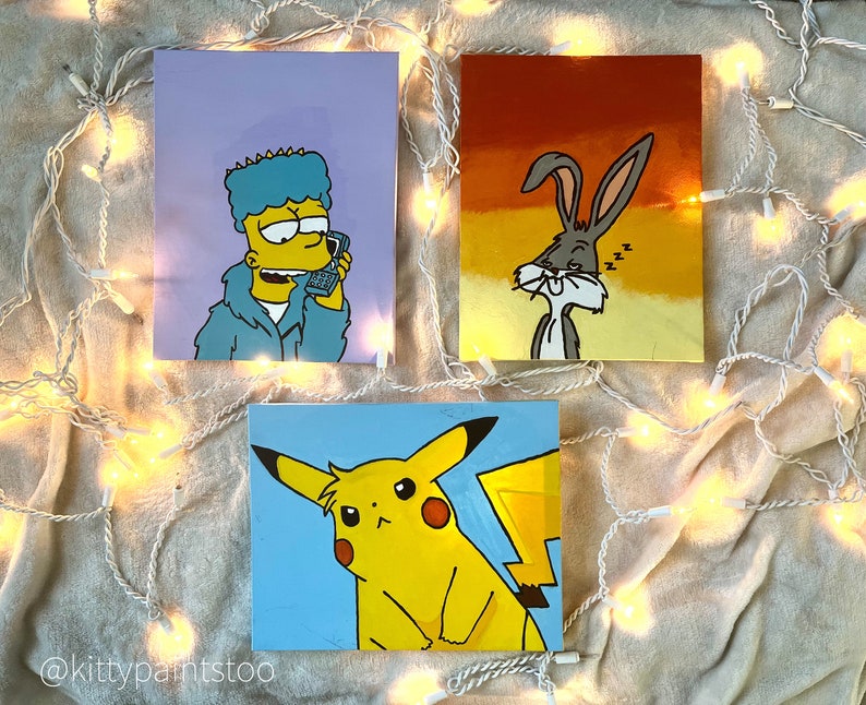 Custom Cartoon Acrylic Painting 8x10 - Etsy