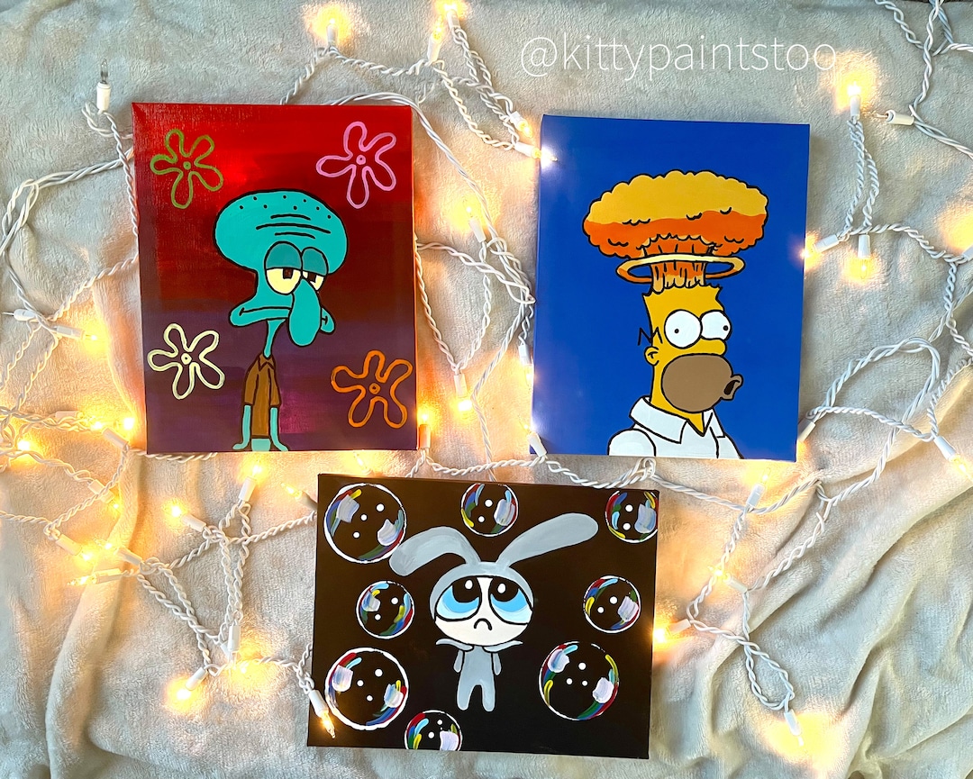 Custom Cartoon Acrylic Painting 8x10 - Etsy