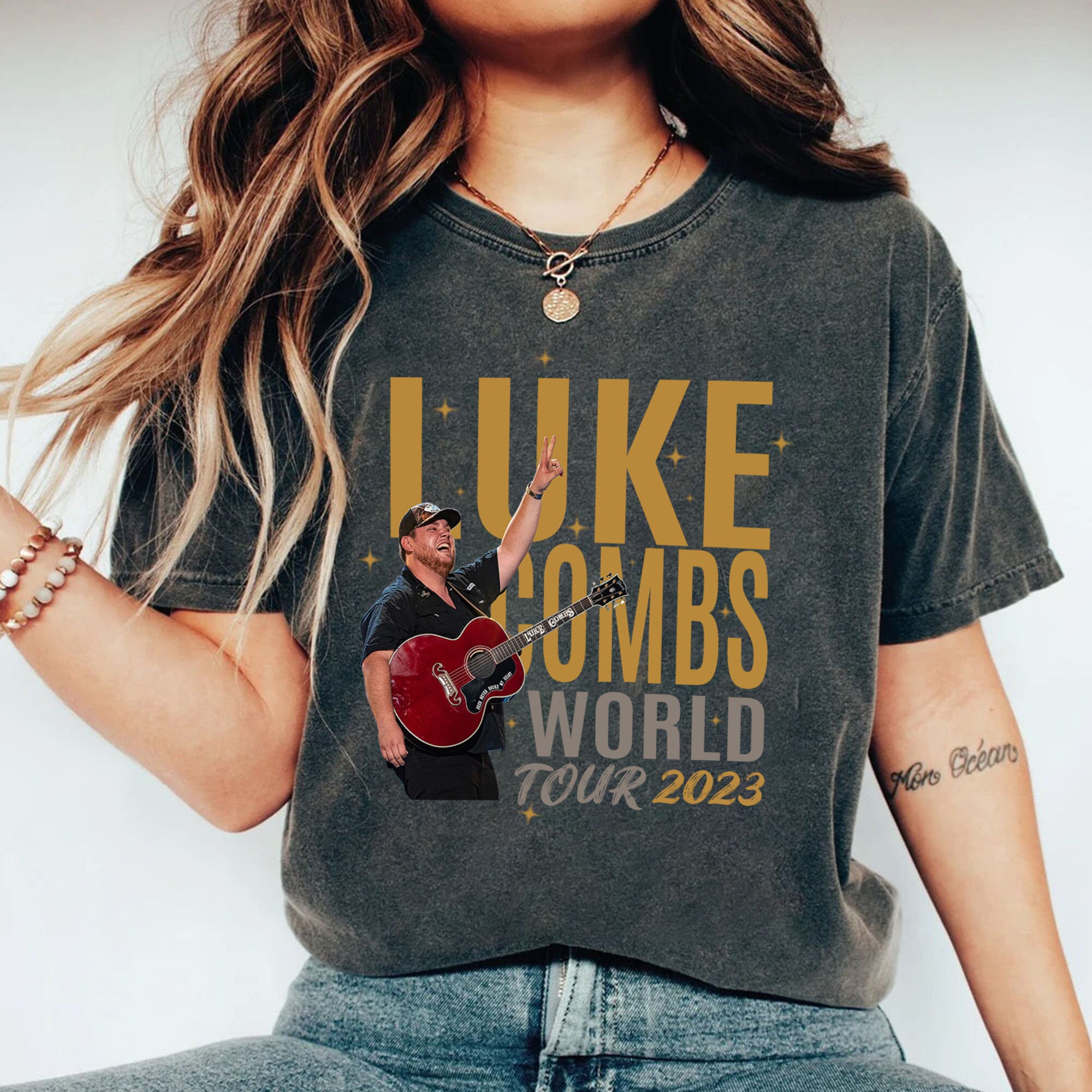 Luke Combs World Tour 2023 T Shirt Luke Combs Bullhead Etsy