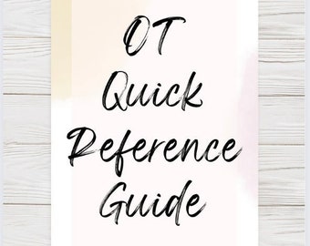 OT Quick Reference Guide - Etsy