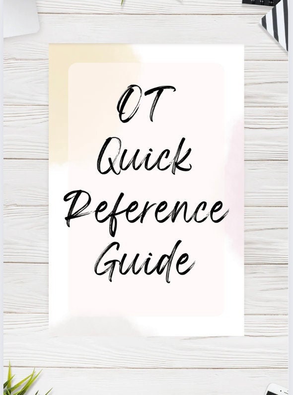 Occupational Therapy Quick Reference Pocket Guide / Fieldwork OT Quick Guide - Etsy