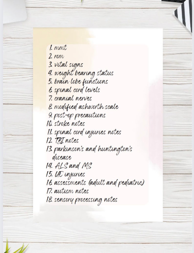 Occupational Therapy Quick Reference Pocket Guide / Fieldwork OT Quick ...