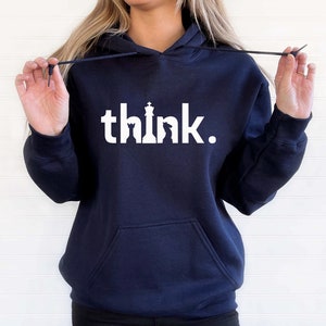 Think Chess Hoodie: Cotton-blend Crewneck Sweater - Etsy