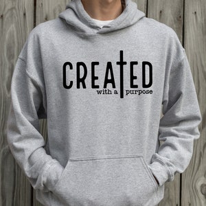 Created With A Purpose Hoodie: Trendy Christian Sweatshirt - Etsy