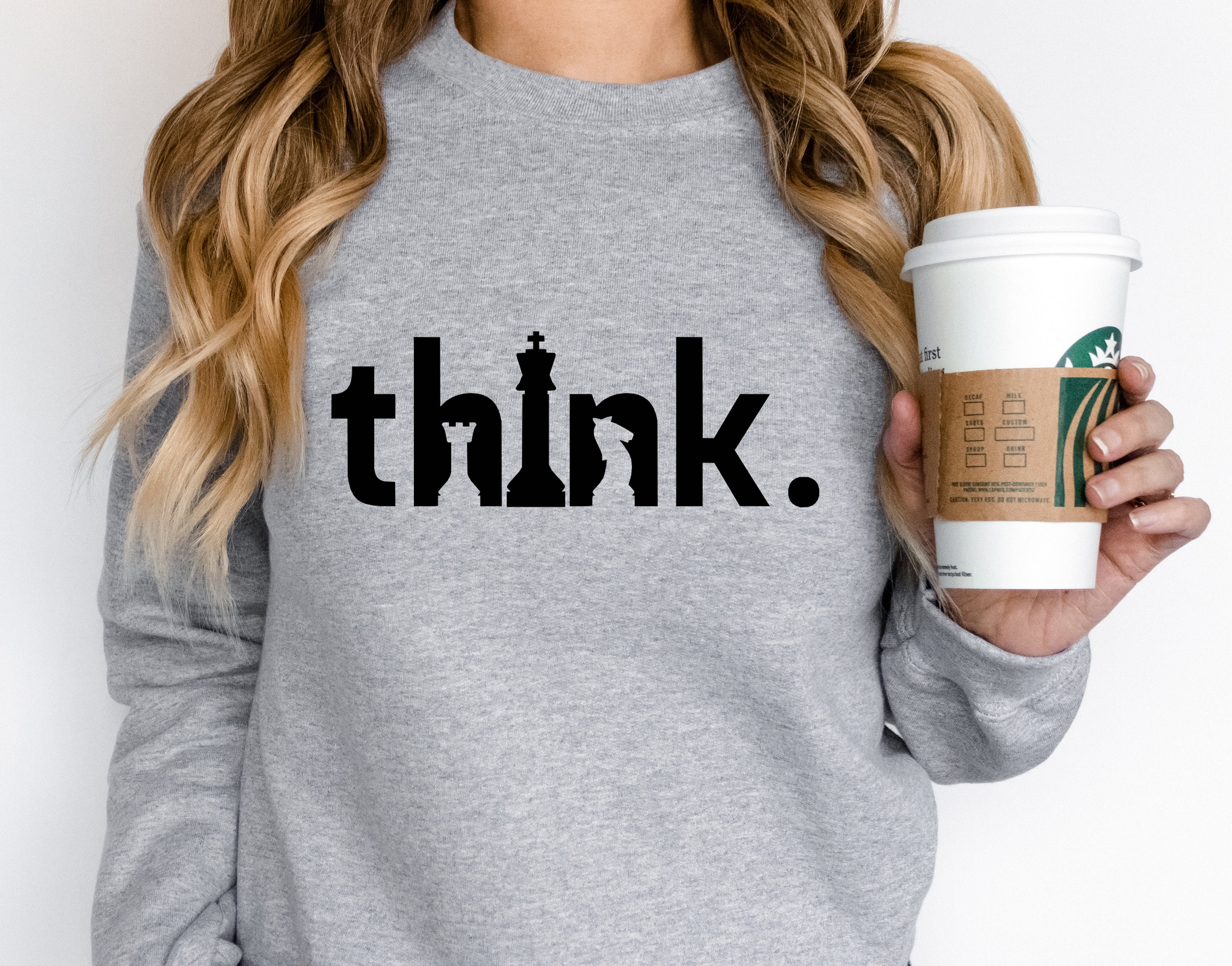 Think Sweatshirt Chess Sweatshirtthink Chess Crewneck - Etsy