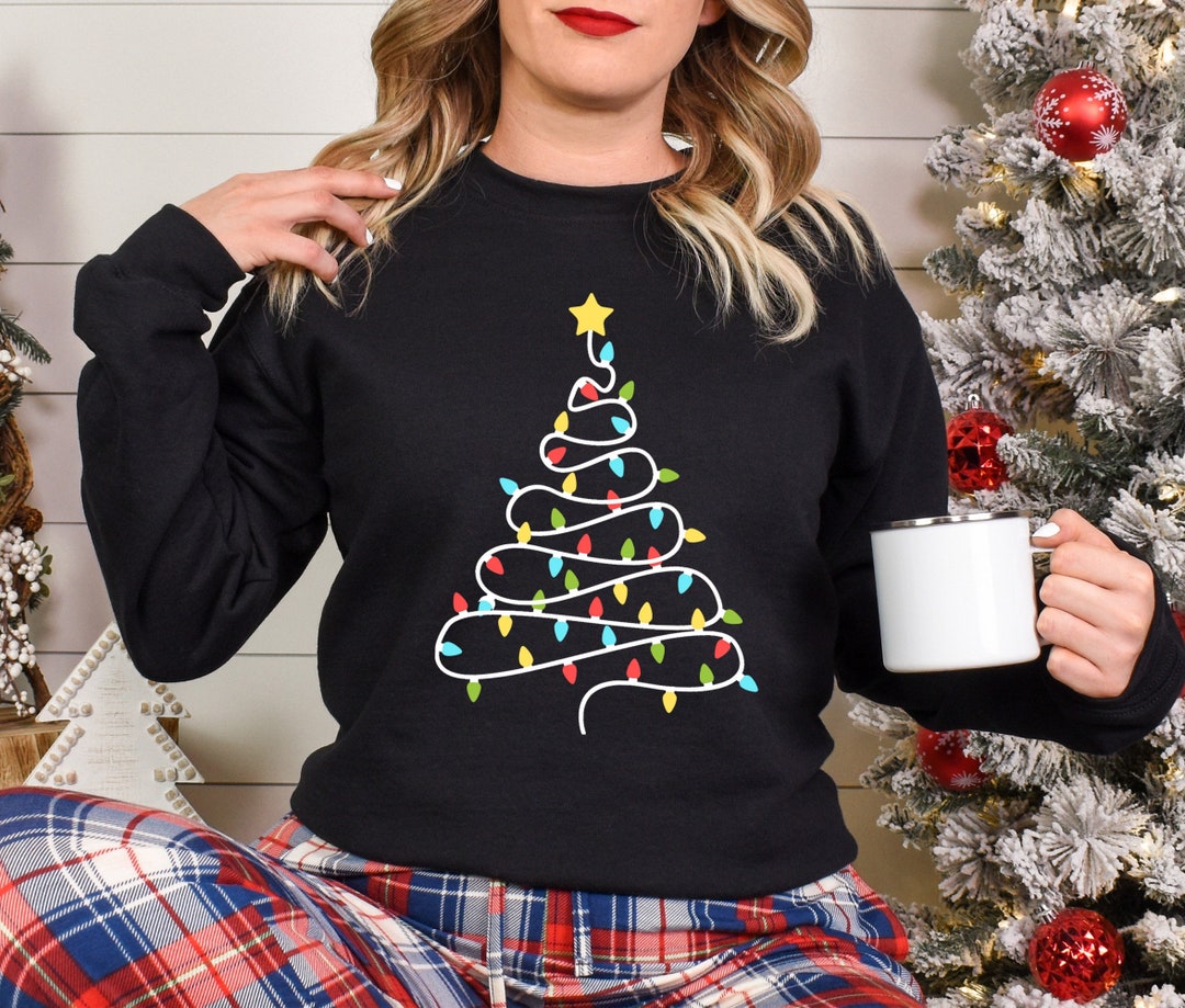 Christmas Tree Lights Sweatshirt: Holiday Crewneck Gift - Etsy