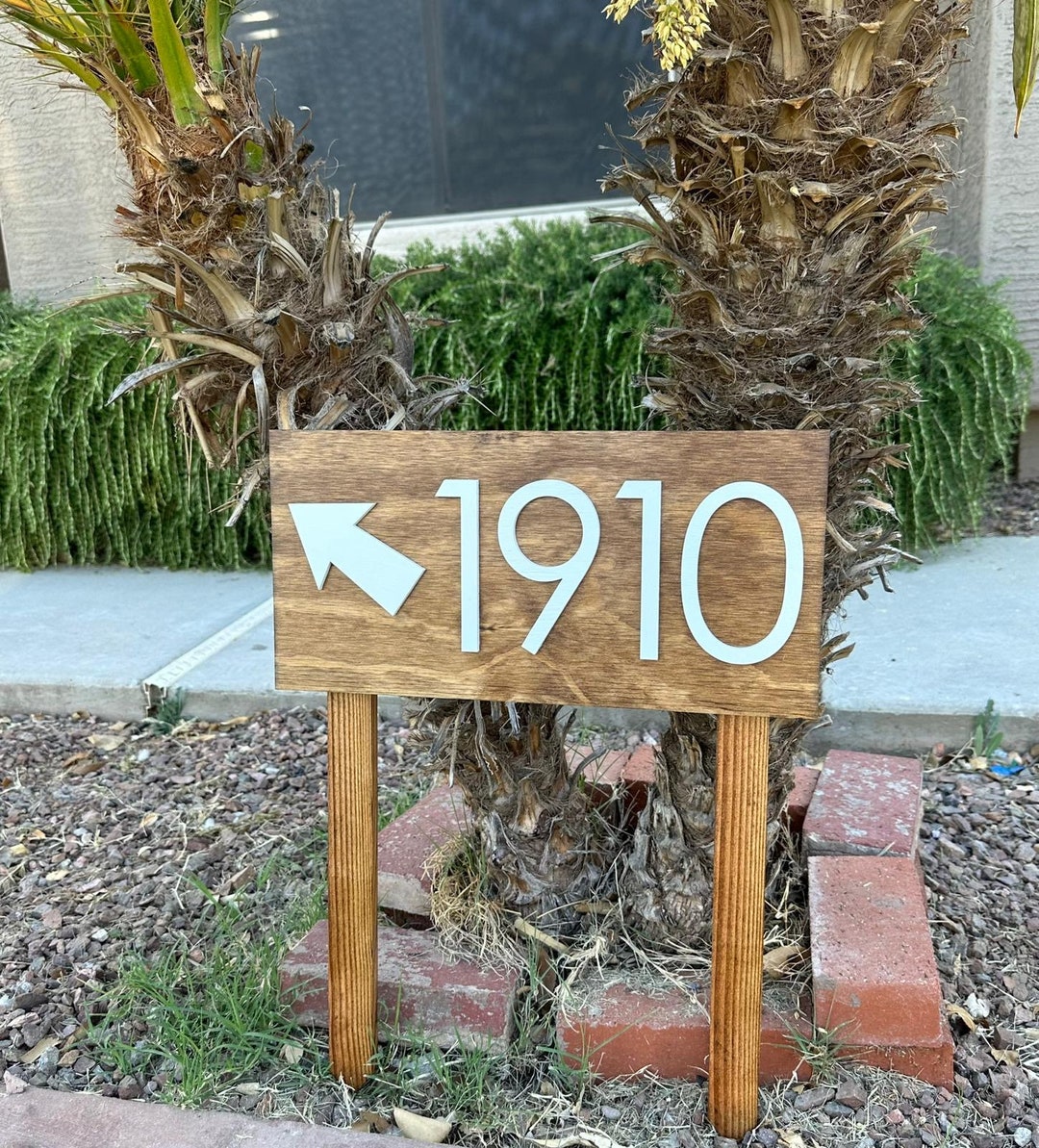 Personalized Wood Sign, House Numbers, Address Numbers, Modern House ...