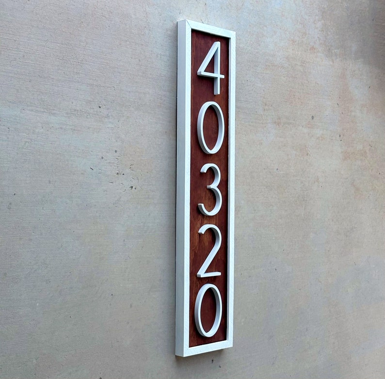 House Number Sign, Vertical Address Numbers, House Number Plaque ...