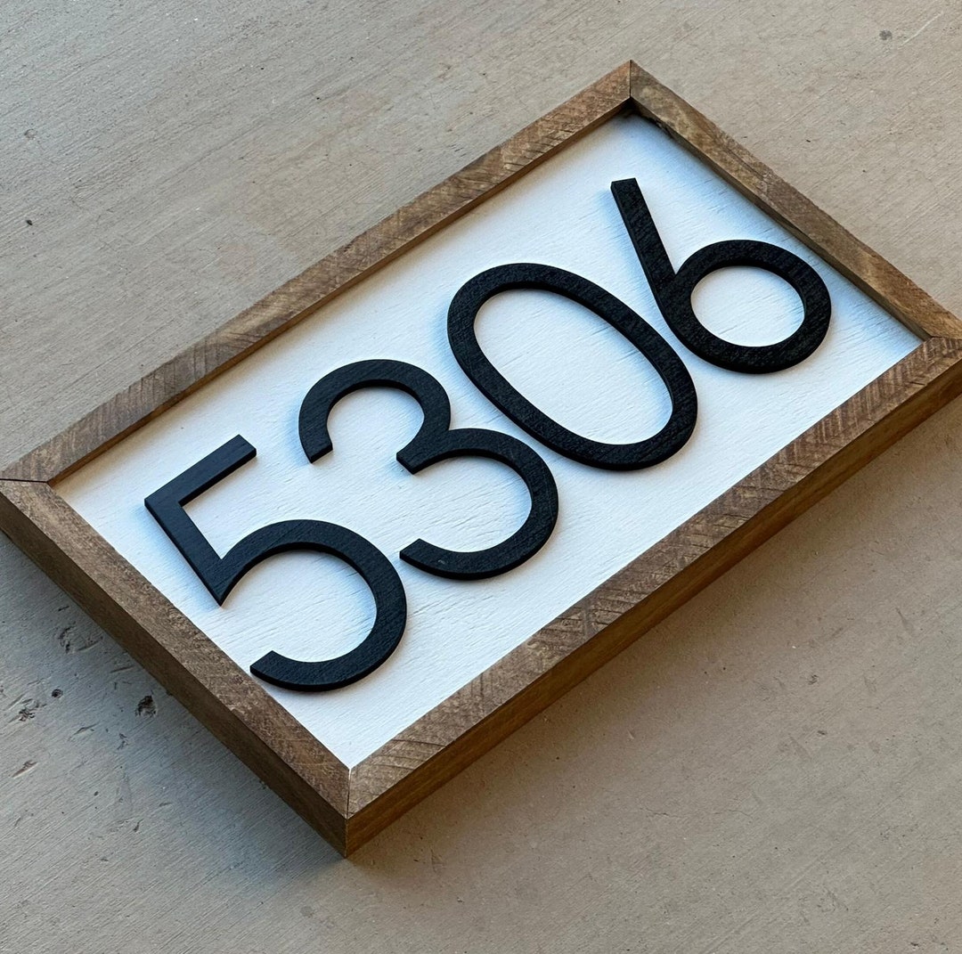 House Number Sign, House Number Plaque, Horizontal House Number Sign ...