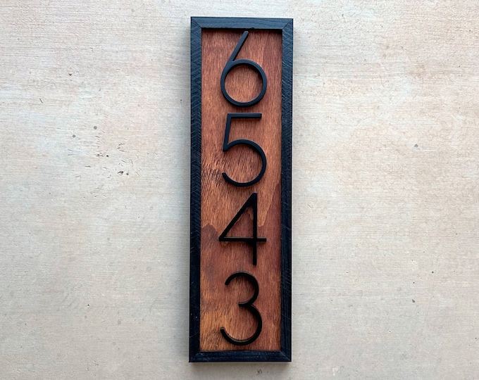 Cedar Wood With Floating Numbers House Sign - Etsy Canada