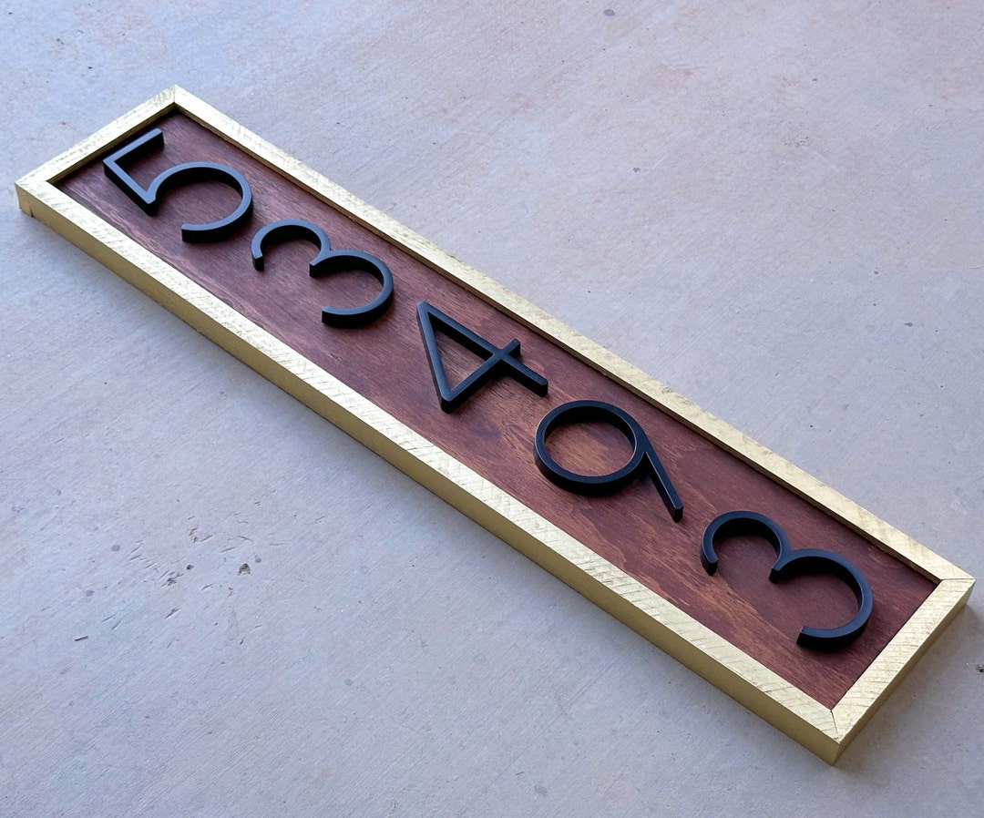 House Number Sign, Vertical Address Numbers, House Number Plaque ...