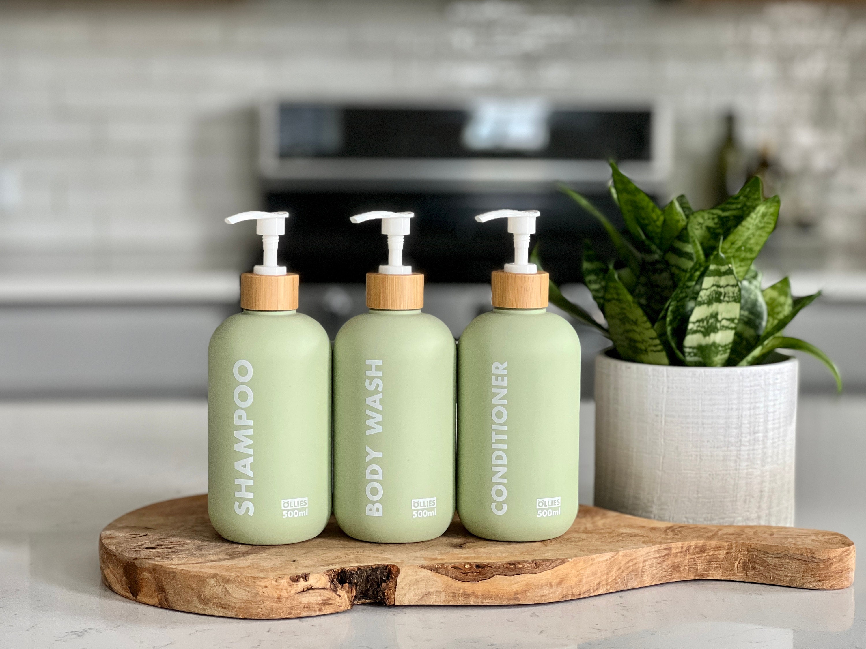 Shampoo Conditioner Body Wash Diepenser For Bathroom Set Of 3 With