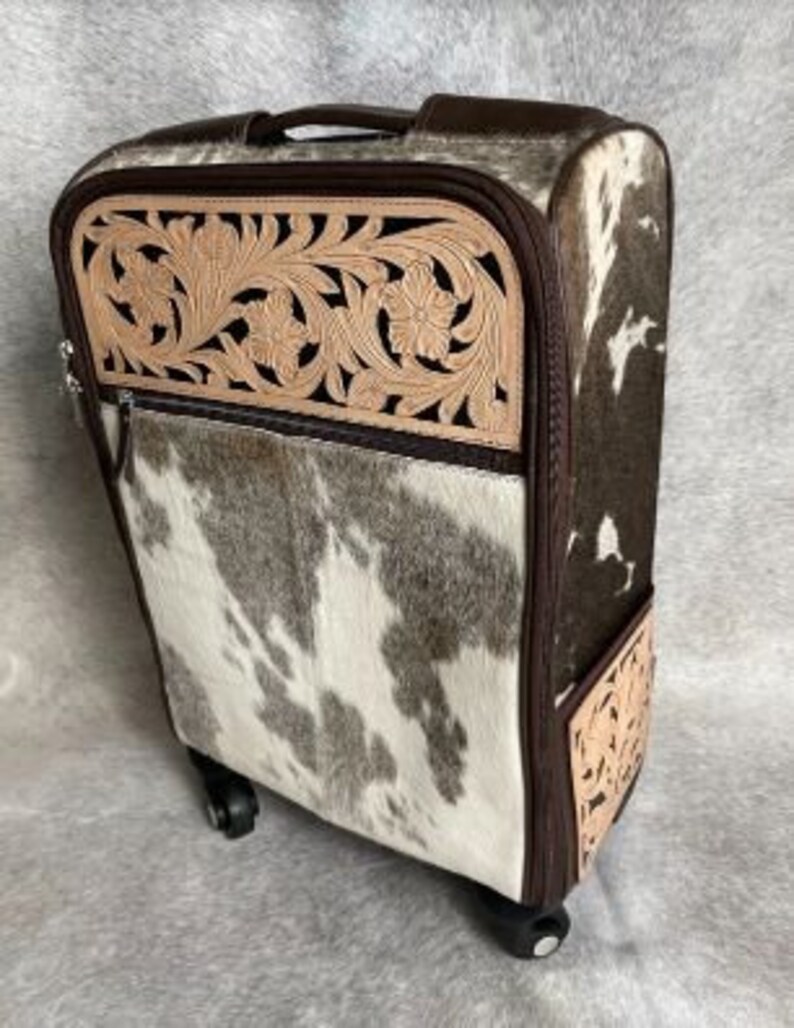Tooled Cowhide Carry on Luggage - Etsy