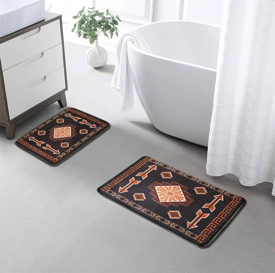 Brown Aztec Western 2pc Mat - Etsy