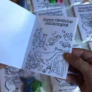 Custom Mini Coloring Books W/crayons for Children | Birthday Party ...