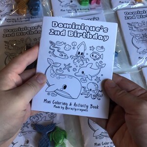 Custom Mini Coloring Books W/crayons for Children | Birthday Party ...