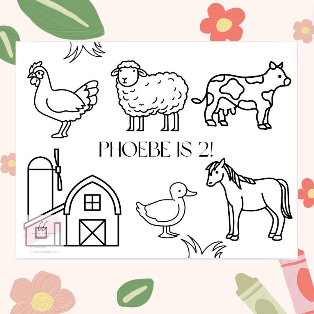 Farm Themed Coloring Page Custom Coloring Farm Animals Coloring ...