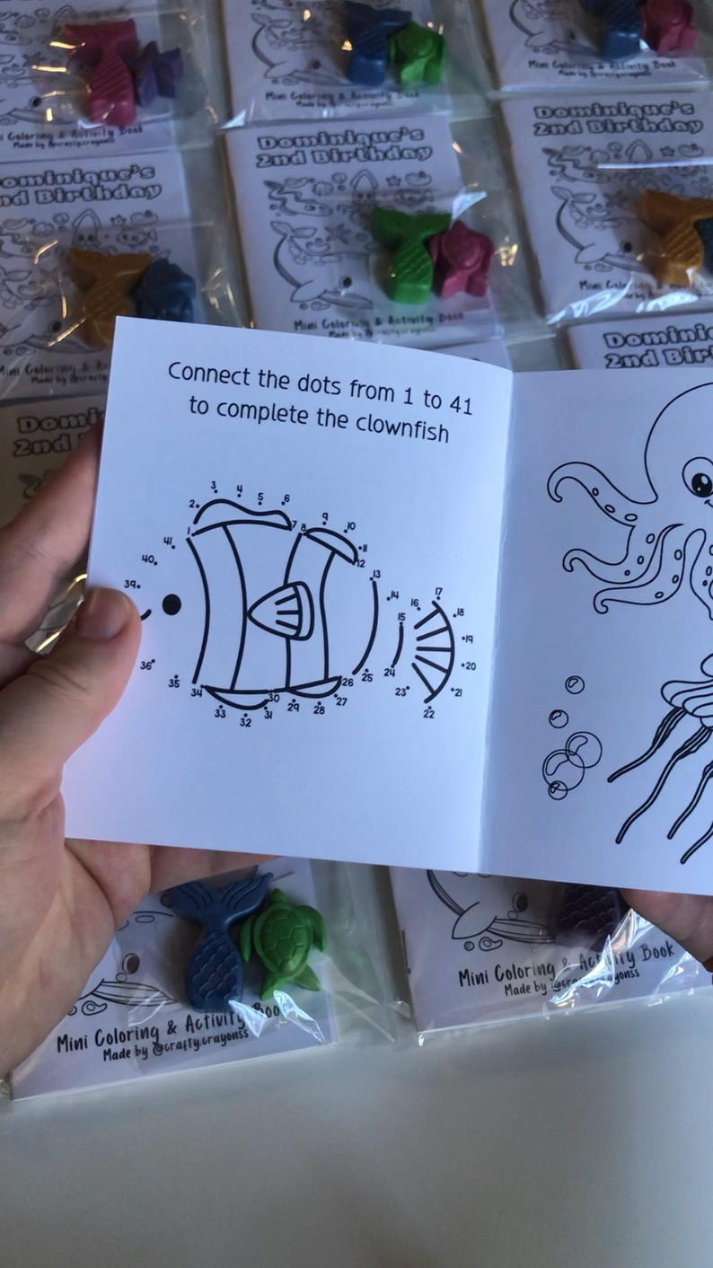 Custom Mini Coloring Books W/crayons for Children | Birthday Party ...