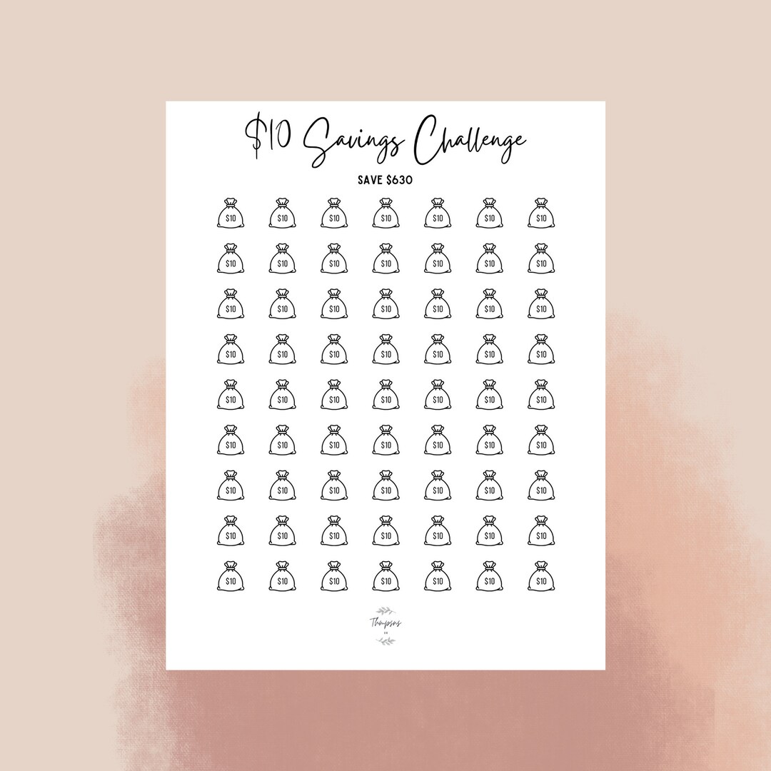 Ten Dollar Savings Challenge - Etsy