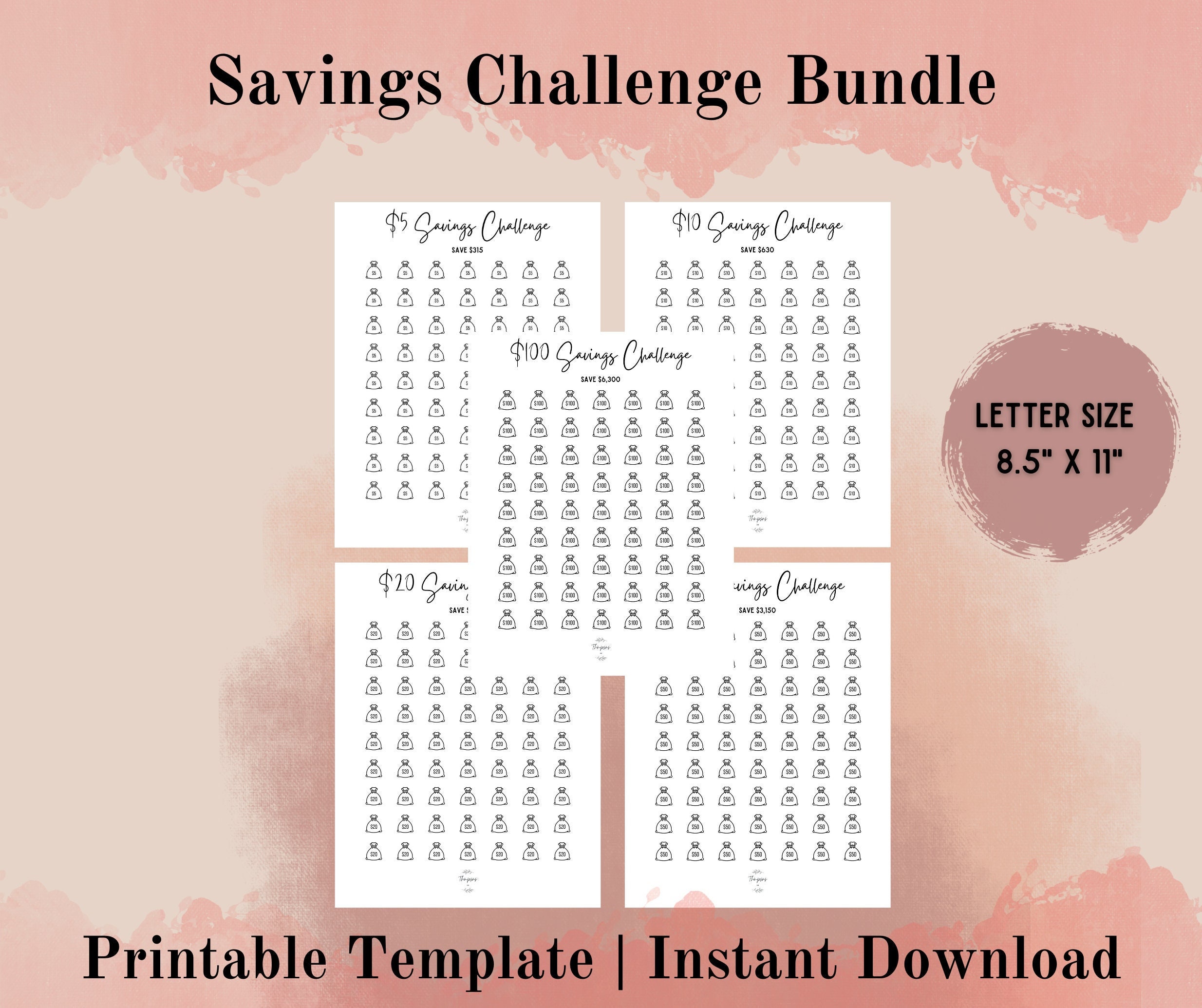 Savings Challenge Bundle - Etsy