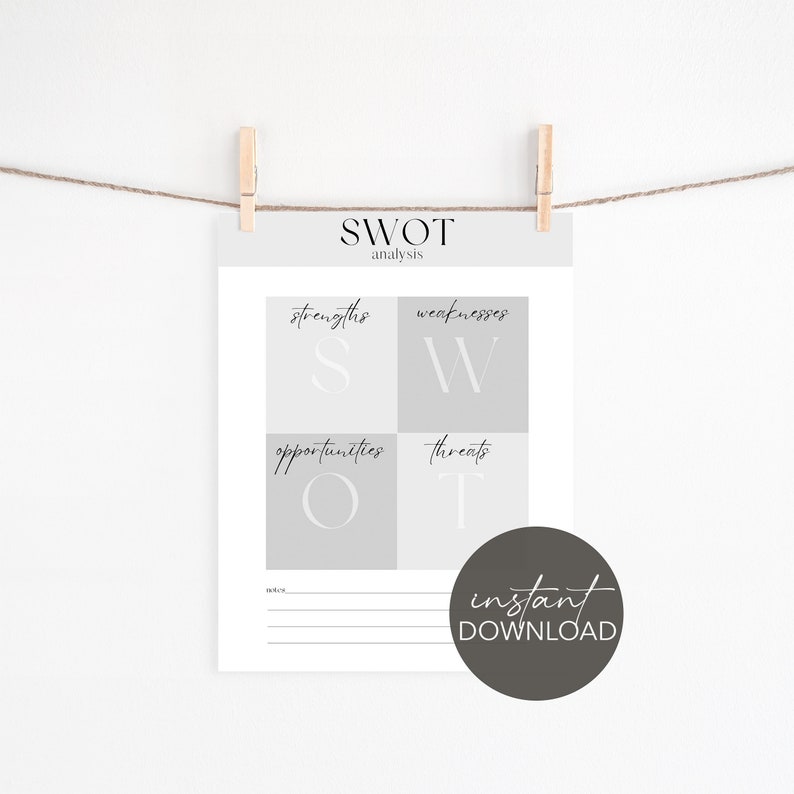 Printable SWOT Analysis Worksheet 8.5x11in - Etsy