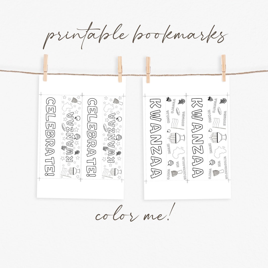 Printable Coloring Kwanzaa Bookmarks | Instant Download - Etsy