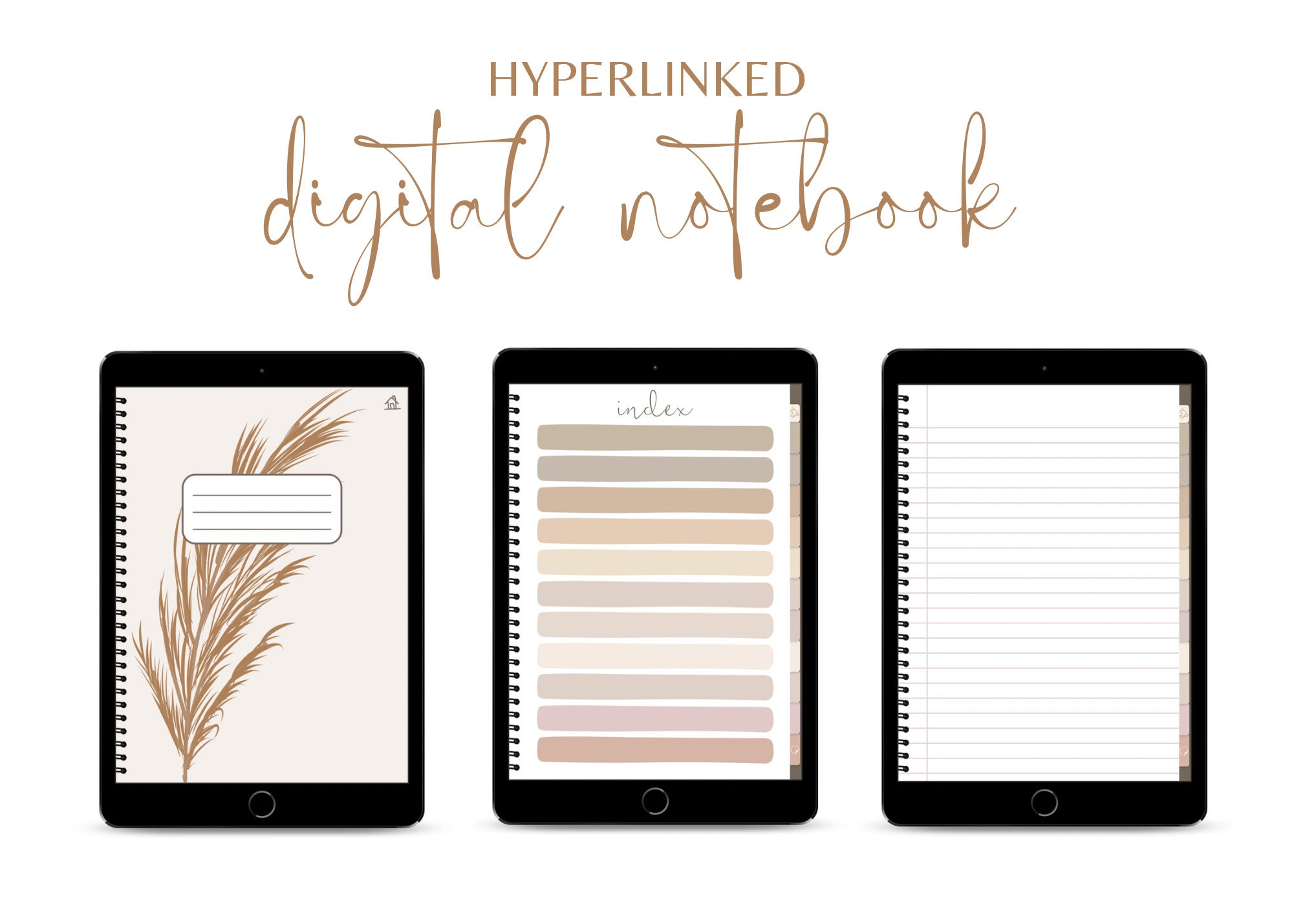 Boho Digital Notebook | Hyperlinked Interactive PDF | Goodnotes ...