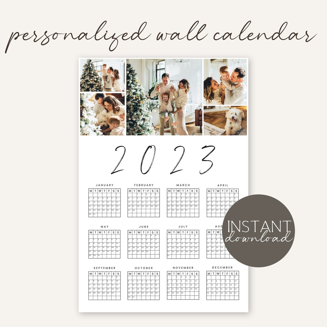 Personalized Wall Calendar Template Add Your Own Images - Etsy