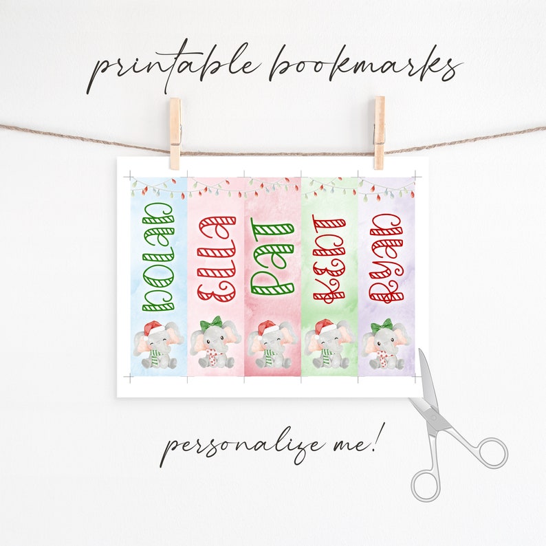 Editable Christmas Bookmark Template 2x7in Printable - Etsy