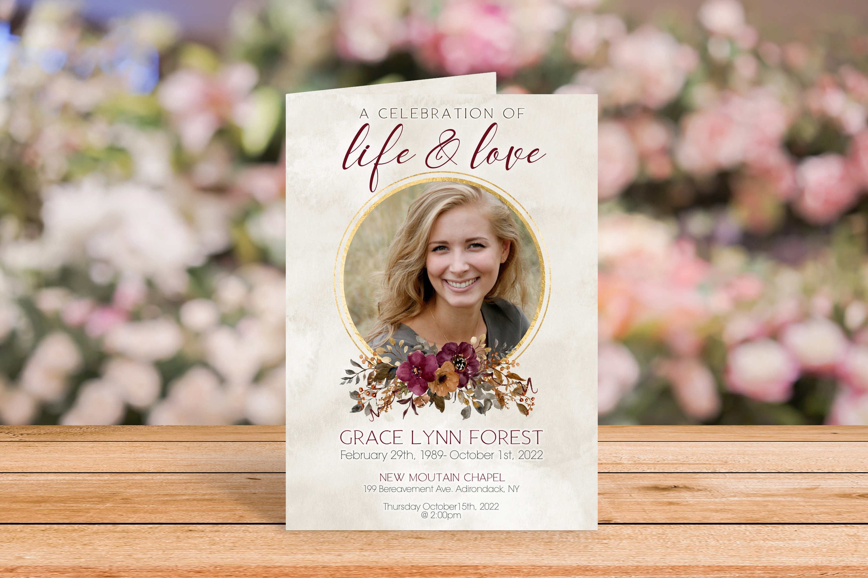 Editable Funeral Program Template Floral - Etsy