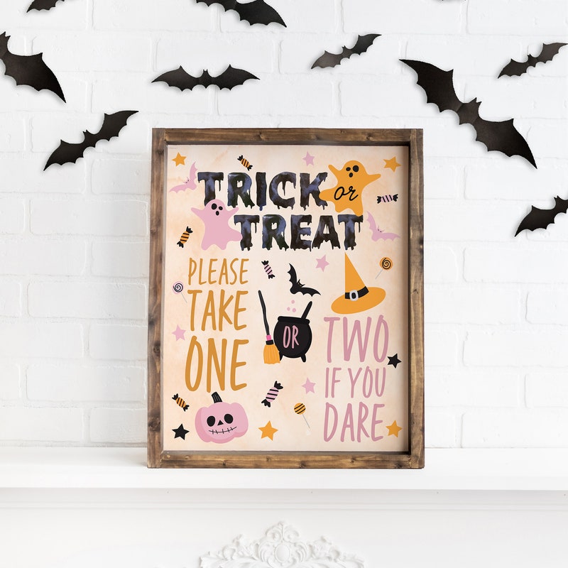 Trick or Treat Sign - Etsy