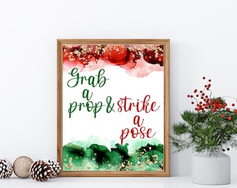 Printable Christmas Party Sign | Hot Cocoa Bar | 8x10 Watercolor ...